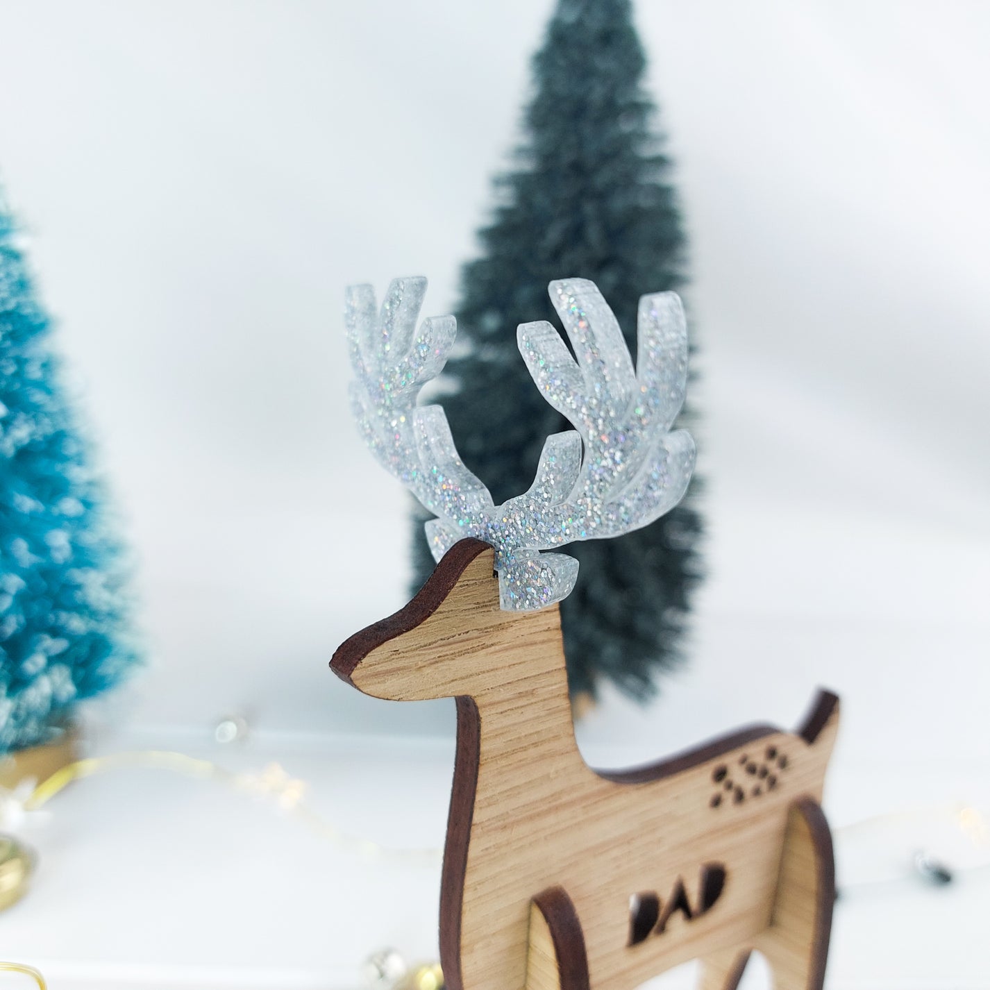 Personalised reindeer, Christmas table place settings, Colour options ...